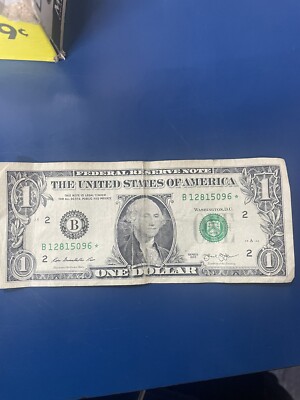 2013 One Dollar Bill Star Note Fancy Serial Number B series Duplicate ...