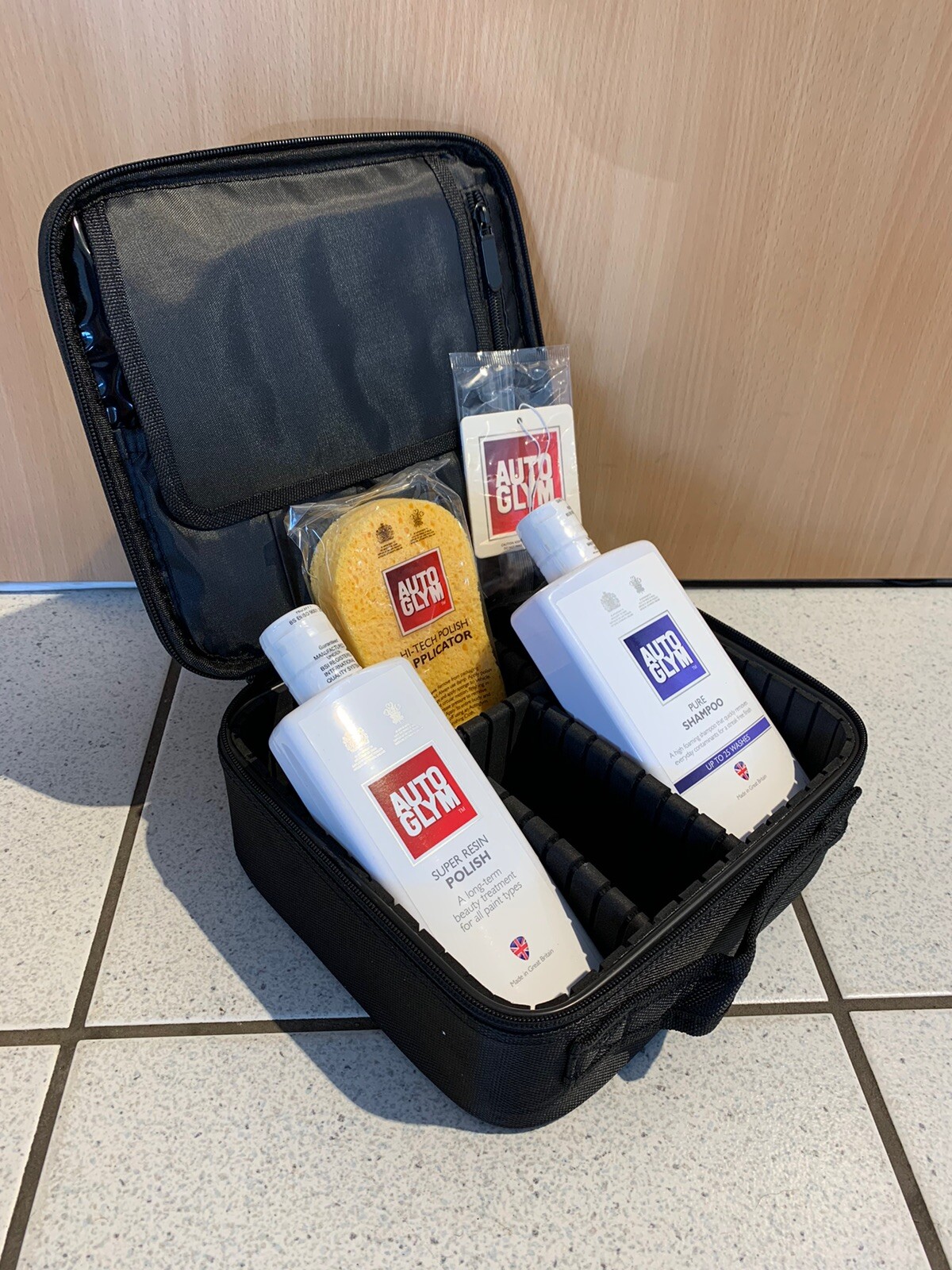 Genuine AUTOGLYM 5Pc SHAMPOO CLEANING POLISH VALETING BAG KIT CAR WASH ...