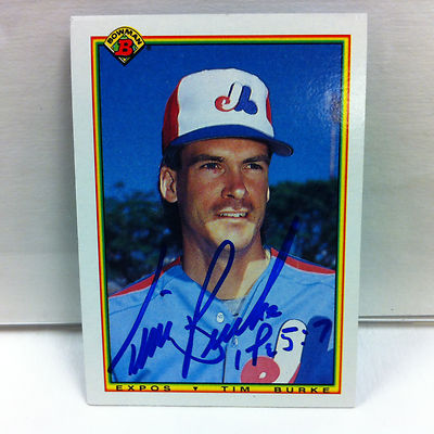 Tim Burke~Autographed 1990 Bowman #103 Baseball Card~JT Sports COA | eBay