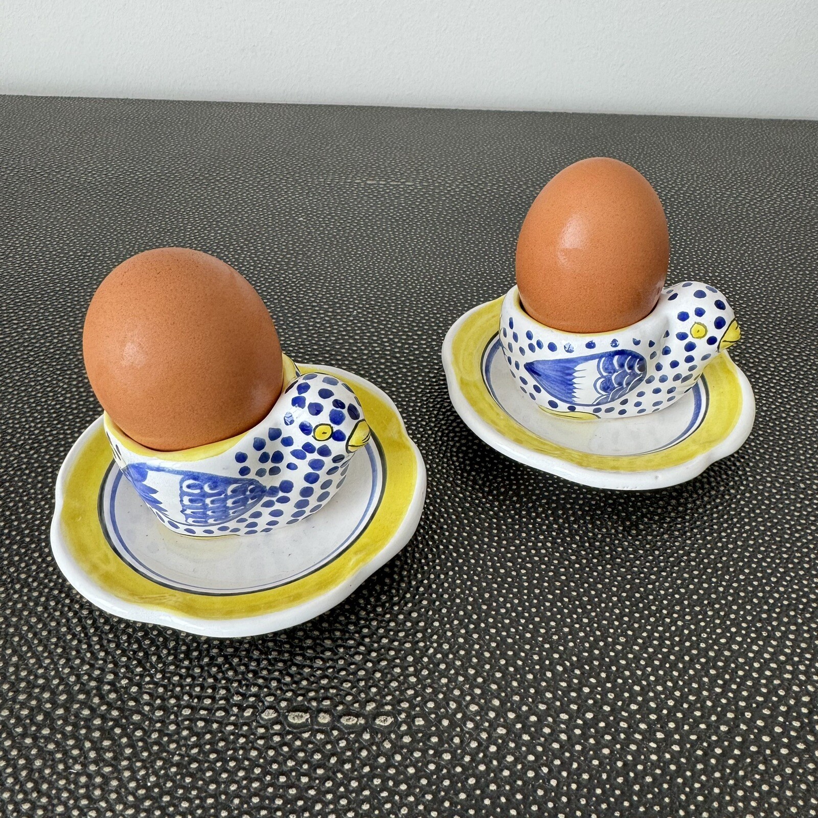 QUIMPER Chick Egg Cups Set of 2 Hand Painted F375 D118 | eBay