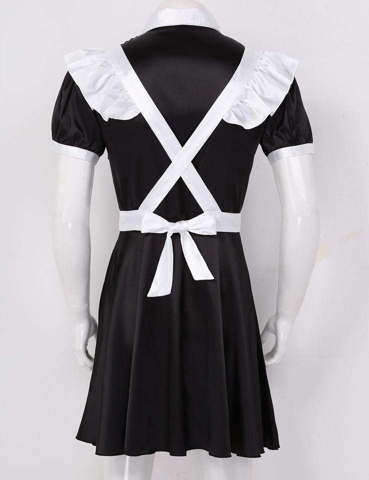Male French Maid Apron Dress Mens Halloween Party Role Play Fancy ...