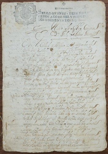 Handwritten manuscript 1688 Spanish Colonial Peru multiple stamps and ...