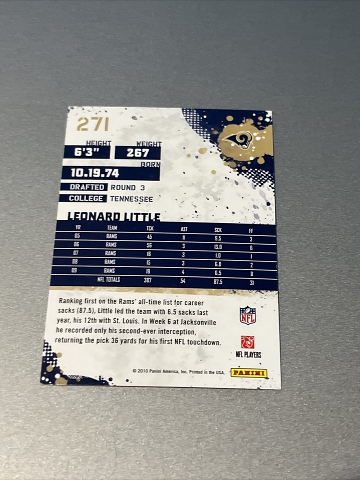 2010 Panini Score Football #271 Leonard Little St. Louis Rams | eBay