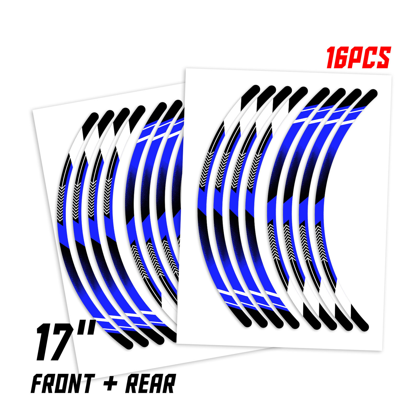 Blue 17 inch Rim Wheel Sticker ARROW For Ninja ZX-10R 04 05 06 07 08 09 ...