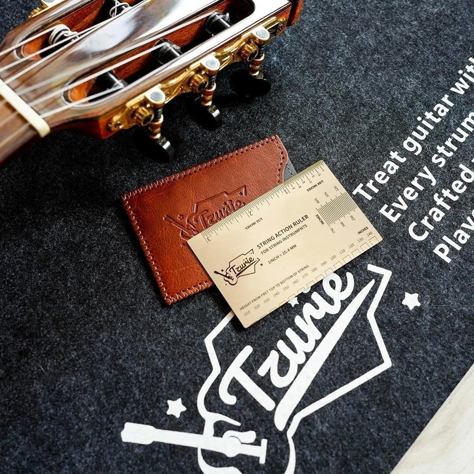Guitar String Action Gauge, Stainless Steel Pocket Size Tool with ...