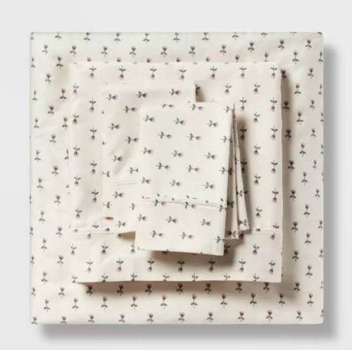 New Threshold Printed Performance 400 Thread Count King Sheet Set Tulip ...