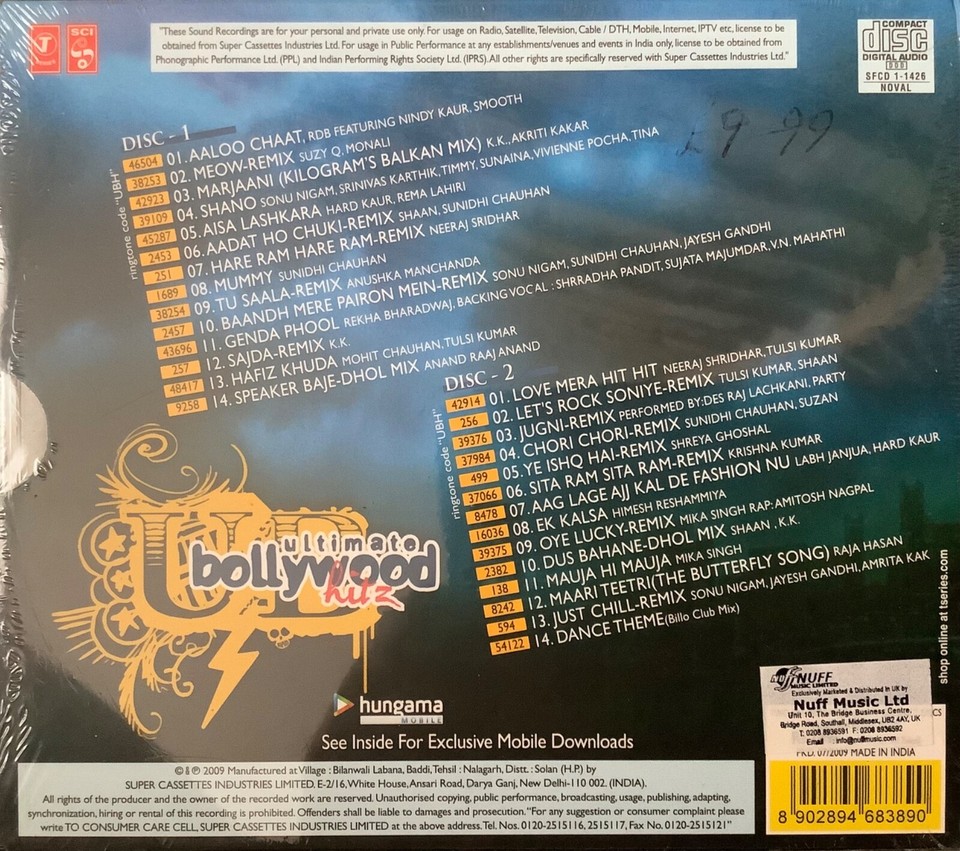Ultimate Bollywood Hitz - Bollywood Music CD 2 Disc Set | eBay