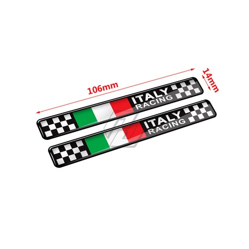 2pcs ITALY RACING Flag Sticker Emblem Sport Badge for ITALIAN Car Bike ...