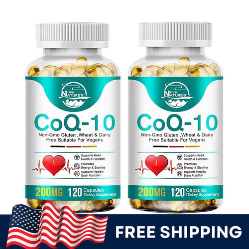 CoQ10 200mg 2 x 120 capsules Q10 C0q 10 Coenzyme Cardiovascular Heart ...