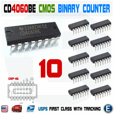 10pcs CD4060 CMOS Binary Counter IC 4060 CD4060BE DIP-16 Texas ...