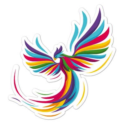 Rainbow Phoenix, Vinyl Decal Sticker, Indoor Outdoor, 3 Sizes, #8032 | eBay