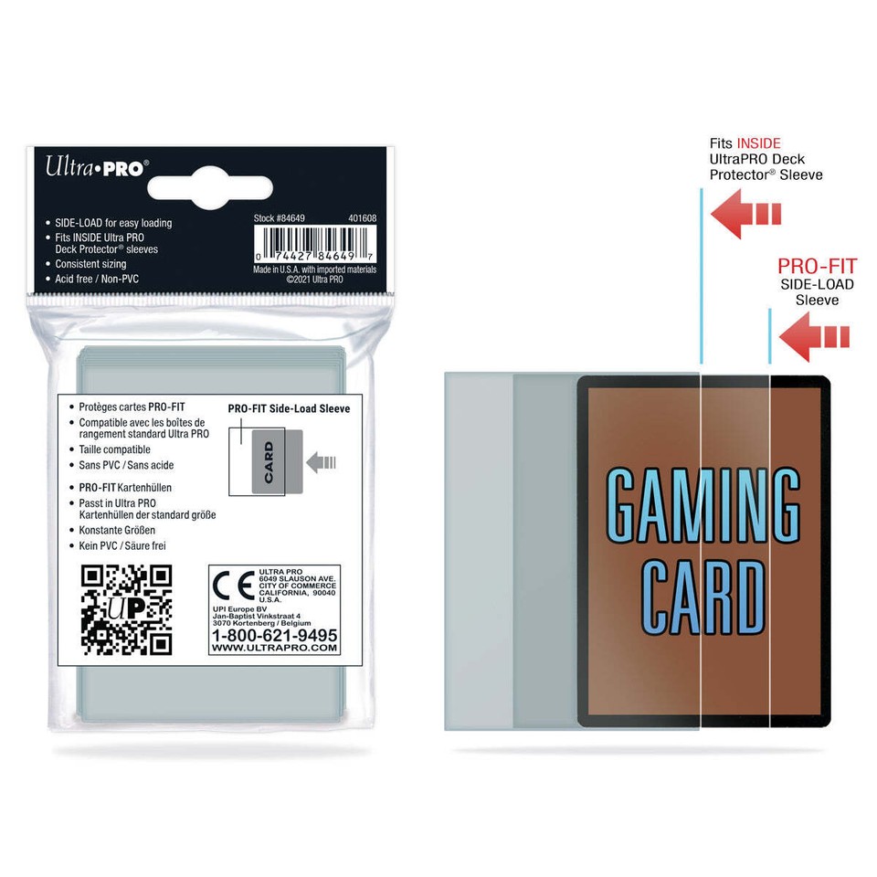 Ultra PRO 100 Count Pro-Fit Standard Size Side Load Inner Card Sleeves ...