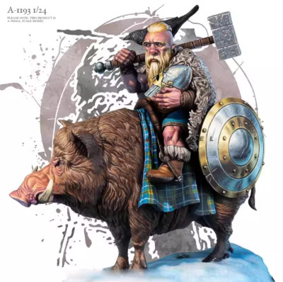 1/24 Resin Dwarf Wild Pig Rider Kinght Unassembled Unpainted 1193 | eBay