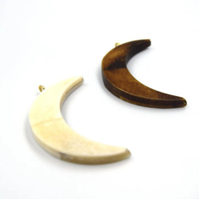 Bovine Bone Crescent Moon Pendant | 2 Inch Crescent Moon Focal for ...