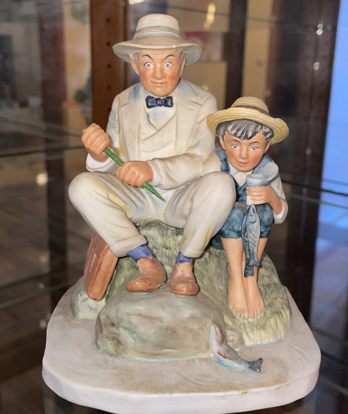 Norman Rockwell Old Mill Pond Figurine 6 1/2 " Tall Bisque Porcelain ...