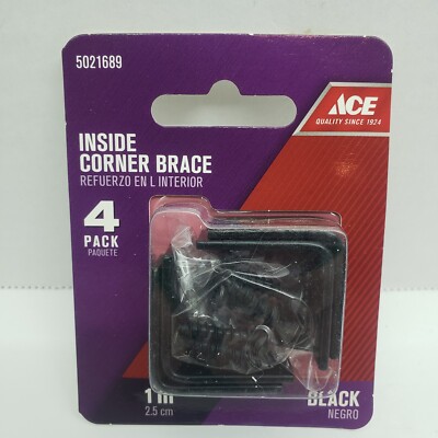 ACE Inside Corner Brace Black 4 Pack 1" x 1/2" #5021689 | eBay