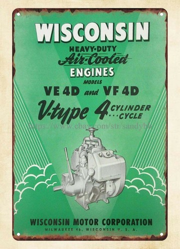 Wisconsin VE 4D Heavy-Duty Engine cover art metal tin sign pretty wall ...