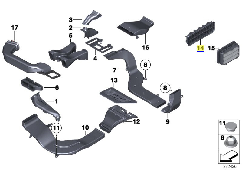 BMW E60 E61 F01 F02 F04 Boot Trunk Vent Breather Flap 64229303806 New ...