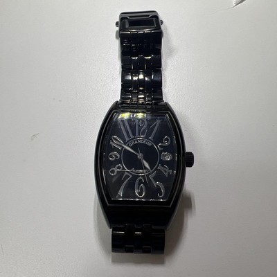 Grandeur Automatic Watch Tonneau Case Black Dial Analog Style Working ...
