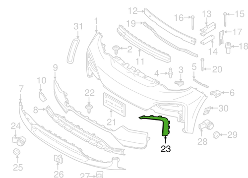 NEUF BMW I3 I01 MOULURE DE PARE-CHOCS AVANT GAUCHE 51117462299 7462299 ...