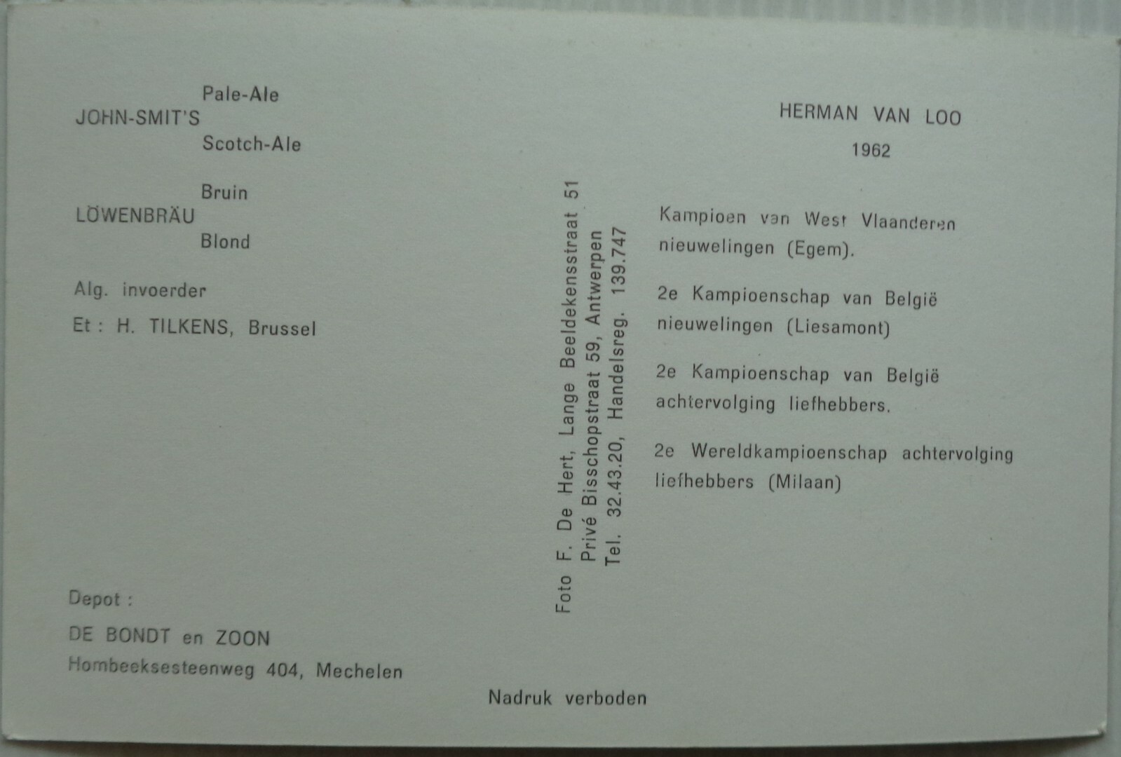 rare Photographie Cycliste Belge Herman Van Loo Dédicace originale | eBay