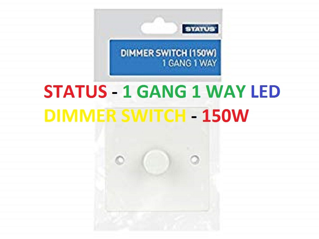 1 GANG 1 WAY LED DIMMER SWITCH 150w Push on/off Trailing Edge LED ...