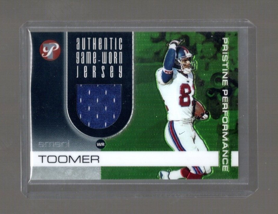 2003 TOPPS PRISTINE AMANI TOOMER #PP-AT GAME-WORN JERSEY MICHIGAN ...