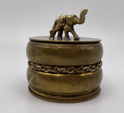 Indian Traditional Handmade Elephant Design Brass Sindoor Box For Women ...