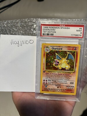 PSA 9 Pokemon TCG Card 1999 Spanish Base Set 1st Edition Charizard Holo ...