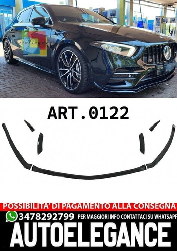 MERCEDES A CLASS W177 LIP AMG GLOSS BLACK UNDER BUMPER SPLITTER WITH ...