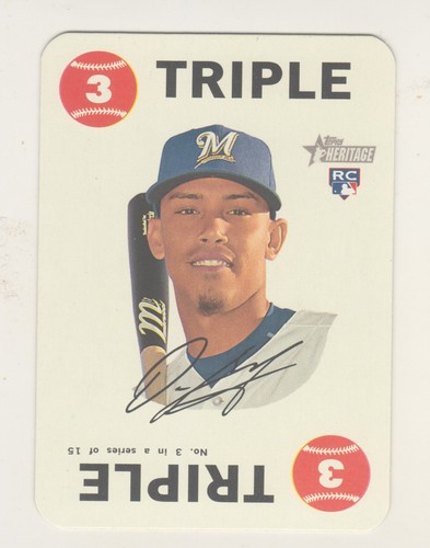2017 Topps Heritage Minors 1968 GAME ROOKIES TRIPLE #3 ORLANDO ARCIA RC ...