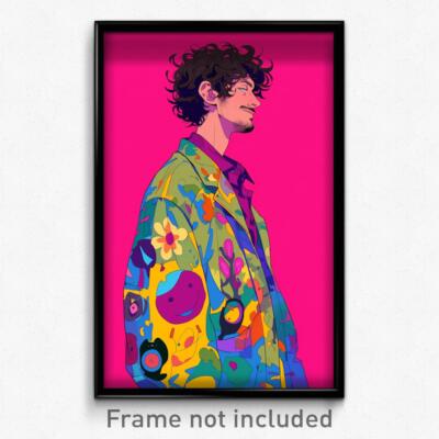 Art Poster - Man Feeling Liking Wearing Thrifty Popped Button (Print ...