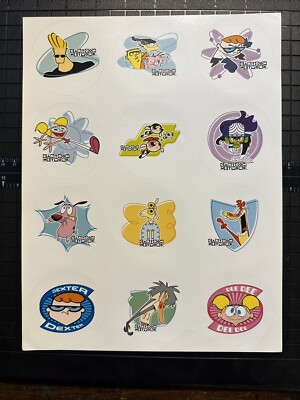 Vintage Cartoon Network Promo Sticker Sheet Super Rare Dexter Johnny ...