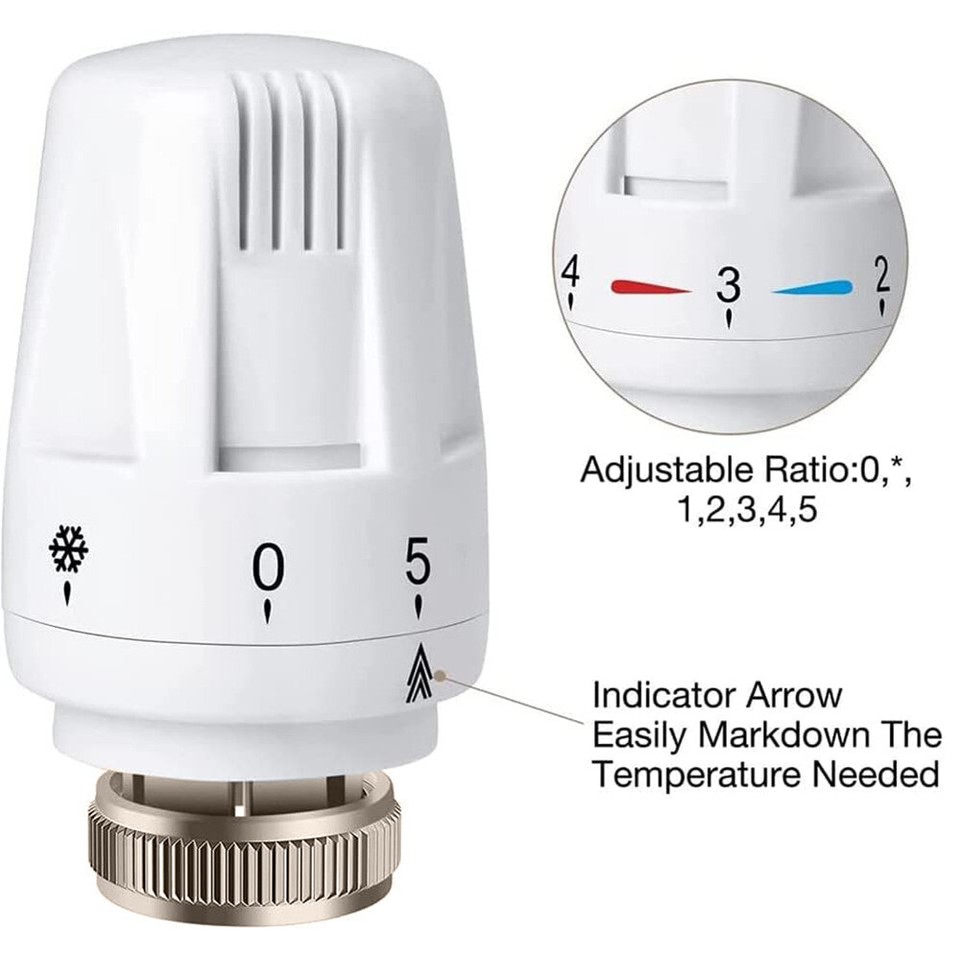 2-6X Thermostat Head TRV Radiator Thermostatic Heater Control Head ...