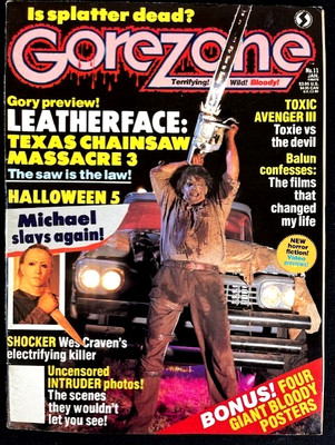 GOREZONE # 11-Jan 1990 W/ 4 Poster Inserts Still Stappled in Center of ...