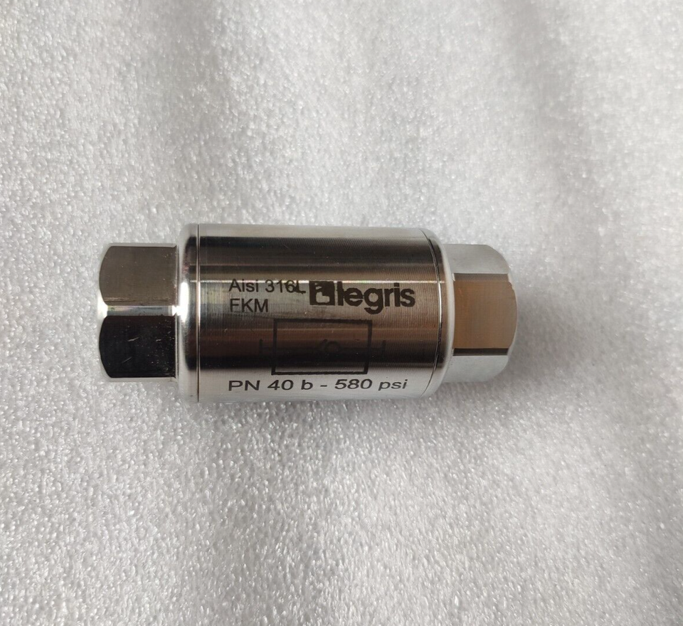 PN 40 B-580 Psi - LEGRIS Check Valve AISI 316L FKM 3/8" PN 40 b-580 PSI ...