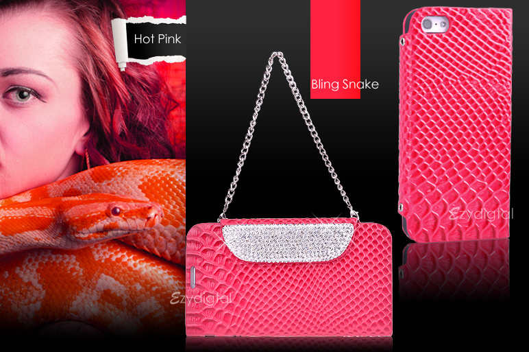 Premium Bling Snake Stand Wallet case cover for New Apple iPhone 6 6S 7 ...