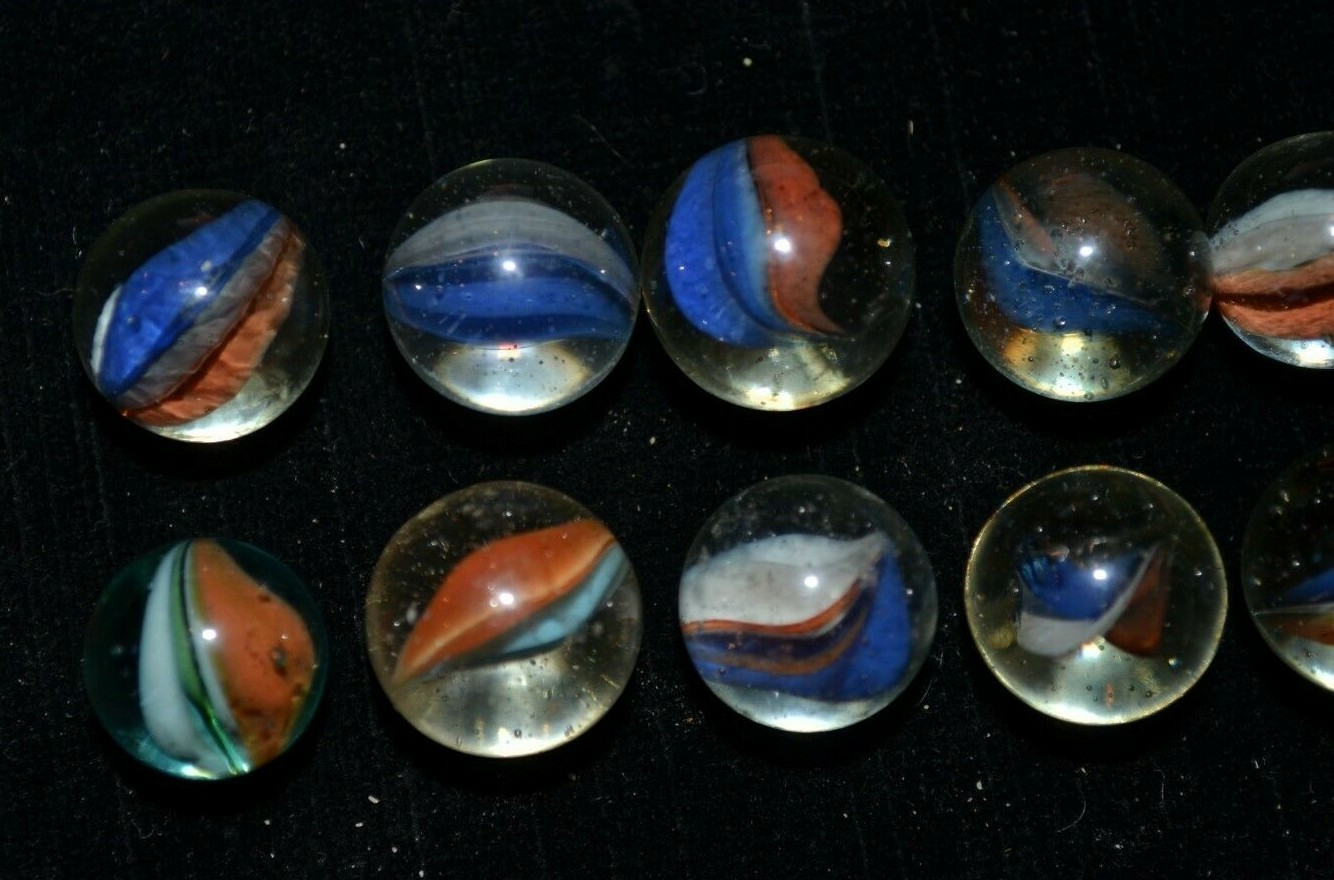 10 Toothpaste/Plainsies Vintage Glass Marbles Shooters 3/8" | eBay