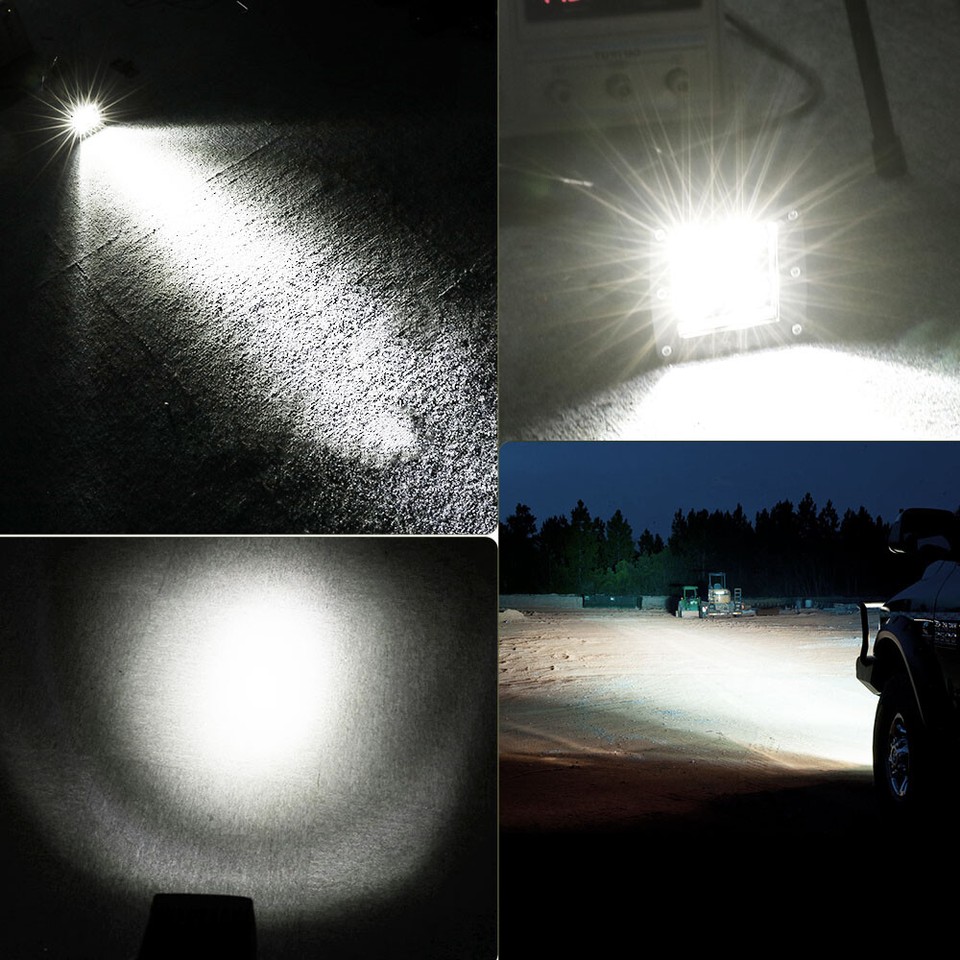 2x 3" 100W Cree LED Cube Work Light Bar Spot Pods Driving Off Road ...