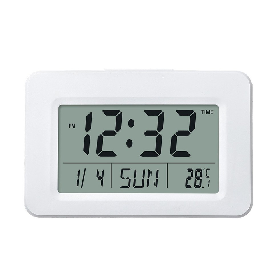 LCD Digital Clock Temperature Display Time Date Day Display 12/24 Hour ...