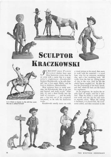 Philip Kraczkowski Rare Vintage Print Article Bronze Cowboy Western ...