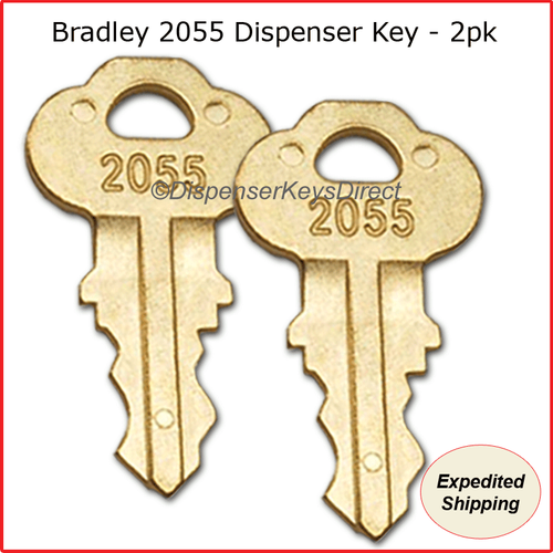 Bradley #2055 Key for Paper Towel, Toilet Tissue & Liquid Soap Disp ...