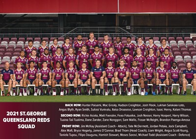 ST GEORGE QUEENSLAND REDS RUGBY team player poster ,BARGAIN | eBay