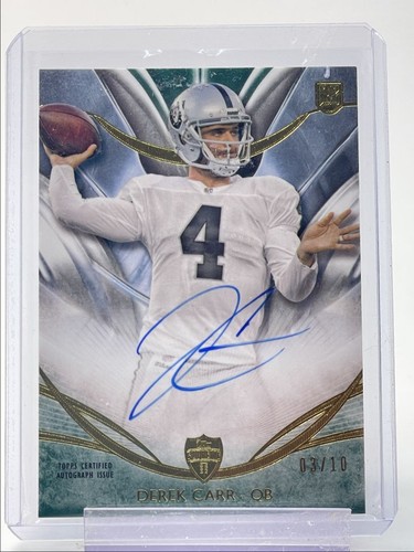 DEREK CARR 2014 TOPPS SUPREME ROOKIE AUTOGRAPH GOLD RAIDERS RC AUTO /10 ...