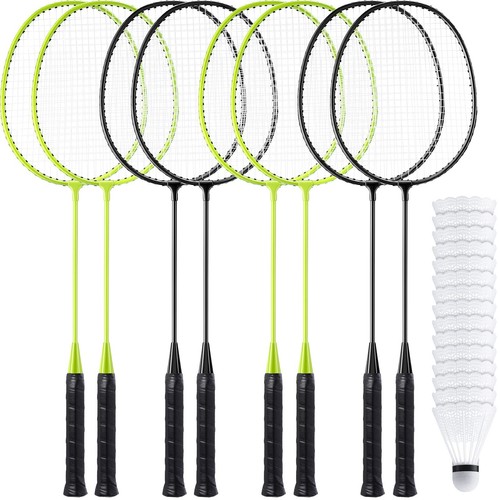 8 Packs Badminton Rackets Set With 12 Badminton Racquets For Adult And ...