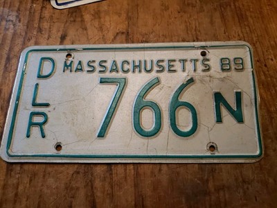 Massachusetts Ma License Plate Car Dealer Tag 1989 DLR 766 N | eBay UK