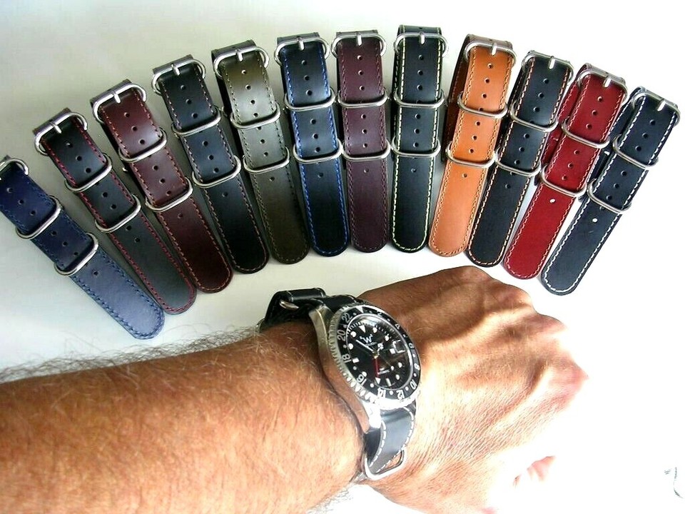 NATO ® UTC Shell Oily leather Pilot watch band RAF strap G10 Military ...