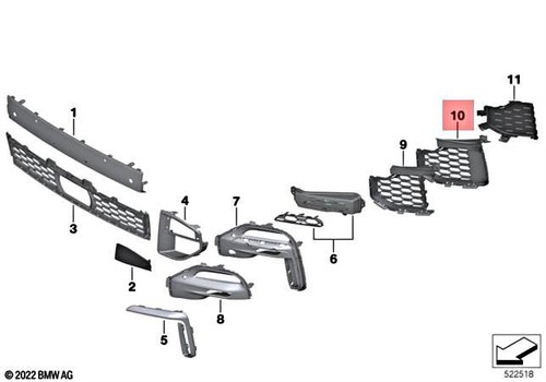 Genuine BMW X5 G05 X5 30dX 40iX 50iX M50dX Grille Side Open Right ...