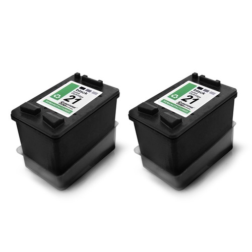 2X Eurotone Cartouche BLACK Pour HP DeskJet D-2345 F-388 F-2291 D-1430 ...