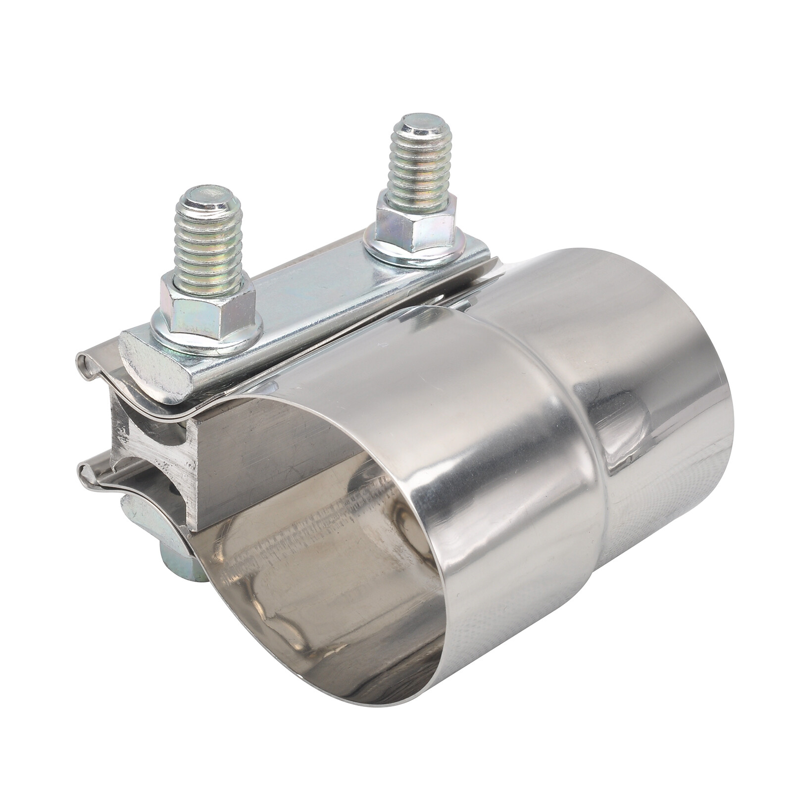 2PCS 2.25" Lap Joint Exhaust Band Clamp Muffler Coupler T304 Stainless ...